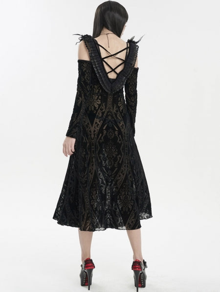 Retro Gothic Long sleeve Party dress – Blackwidowlondon